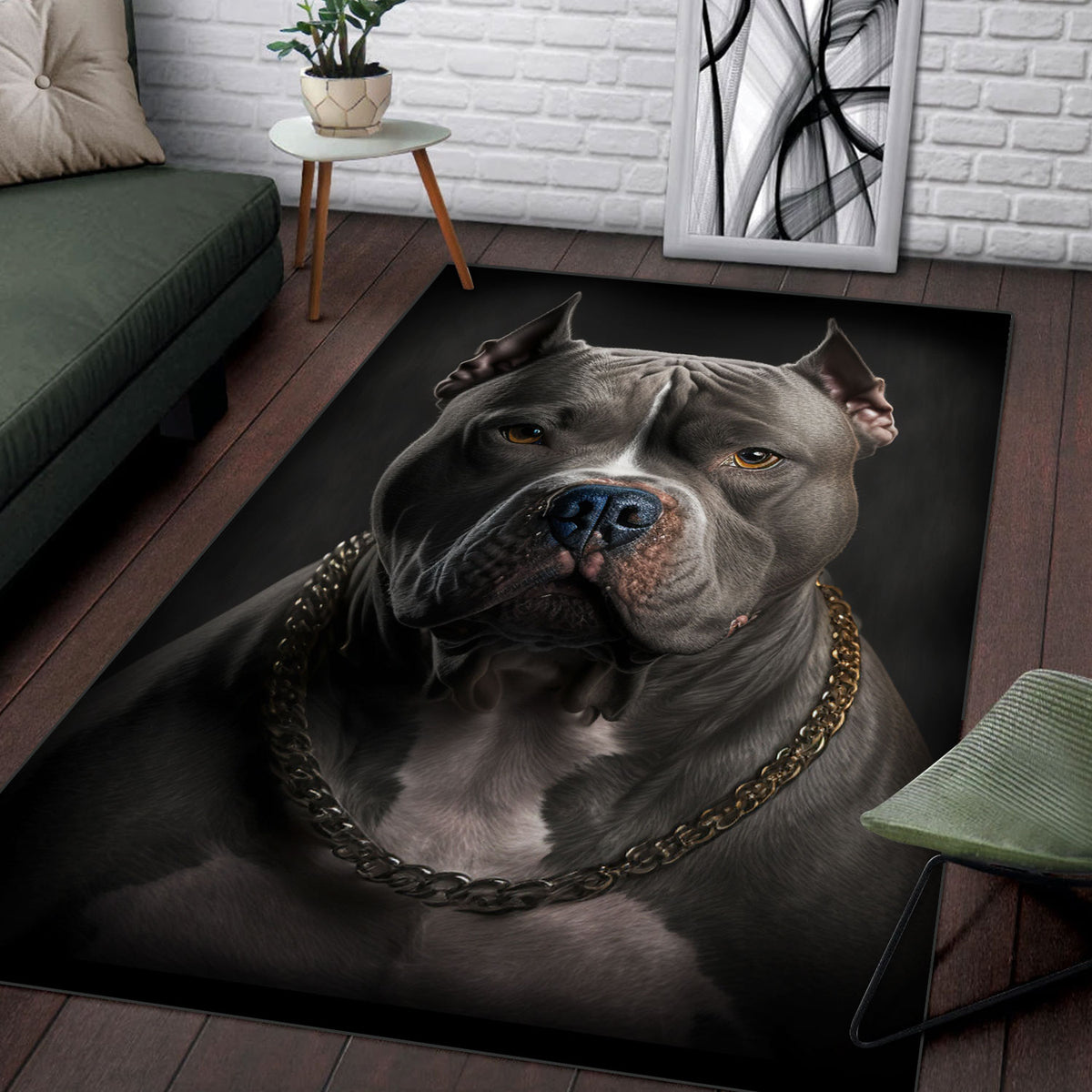 American Bully 3D Portrait Area Rug - Cordecar Store